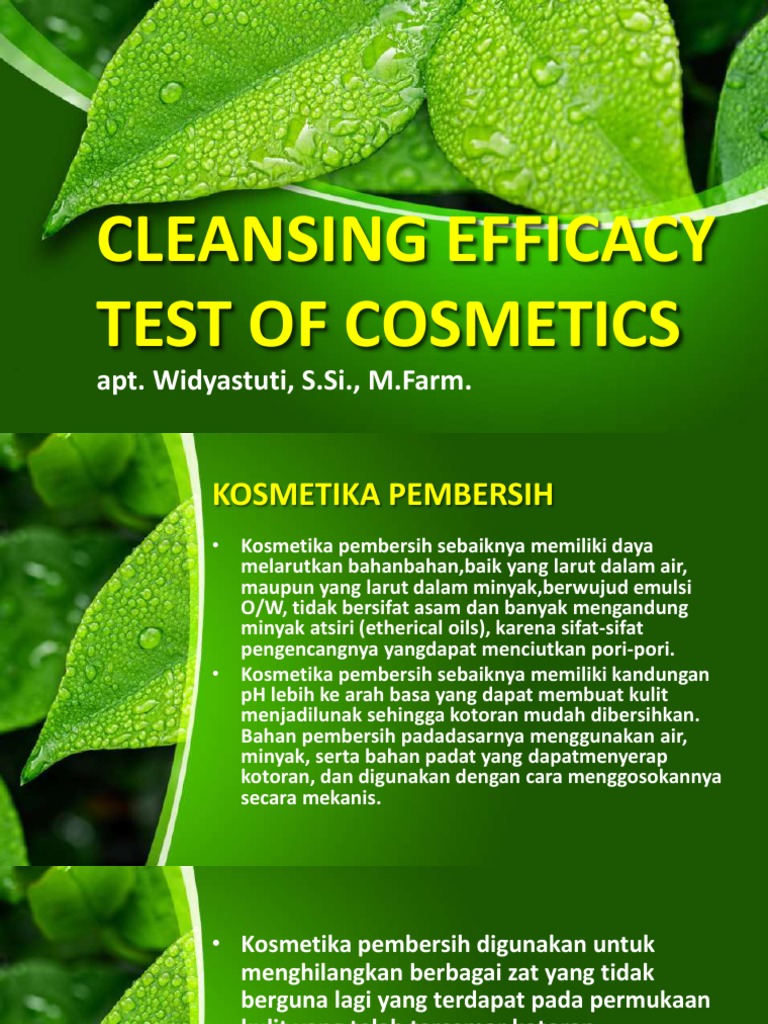 Cleansing Efficacy Test | PDF