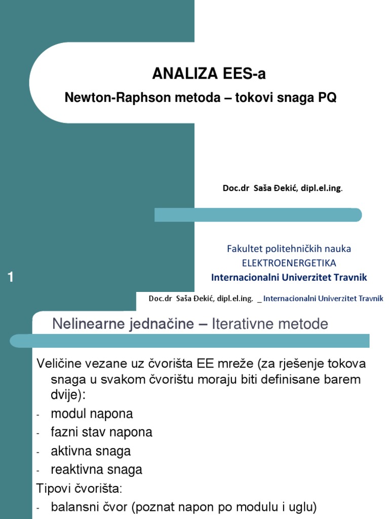 Newton - Rapson Metod - Tokovi Snaga PQ | PDF