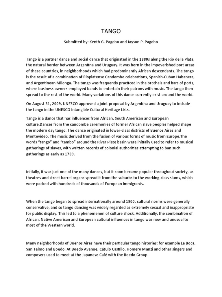 Tango | PDF | Tango | Performing Arts