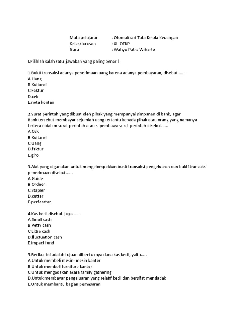 Xii Otkp | PDF | Pengelolaan Keuangan & Uang