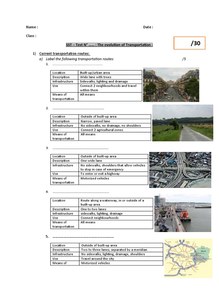 Test-The Evolution of Transportation | PDF | Sidewalk | Transport