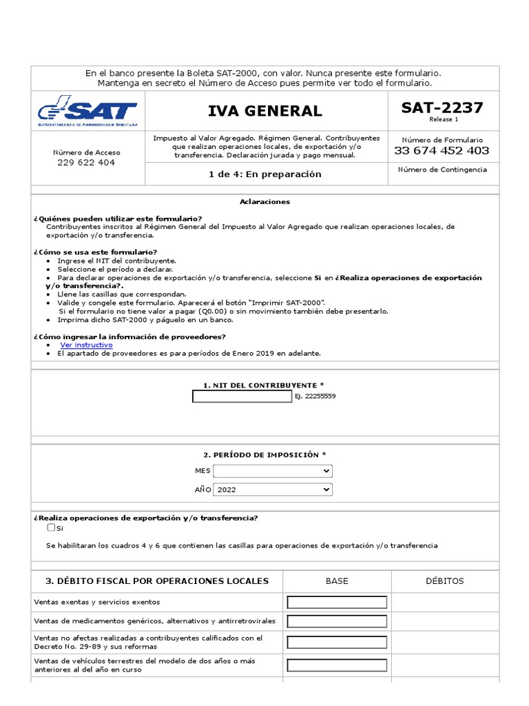 Iva General SAT-2237 | PDF | Impuesto al valor agregado | Impuestos