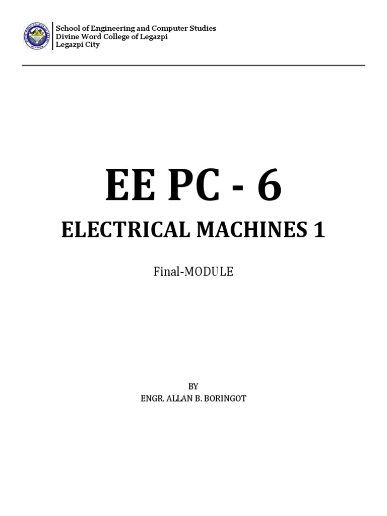 Ee PC - 6: Electrical Machines 1 | PDF | Electric Generator | Electric Motor