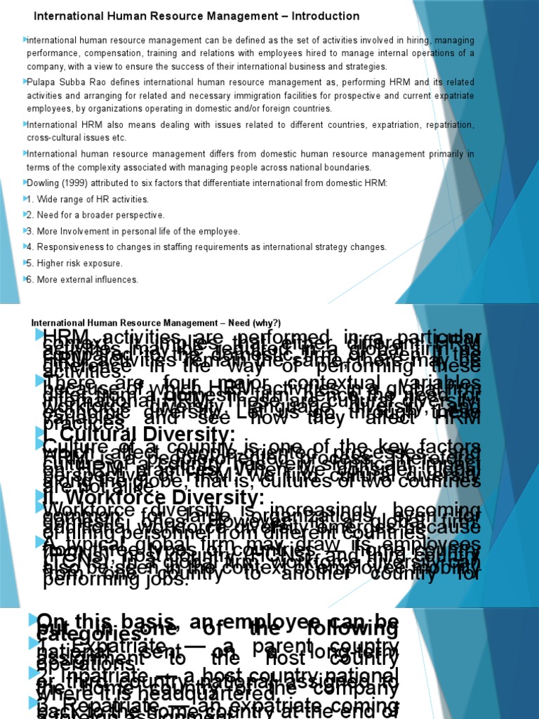International Human Resource Management Insights | PDF | Human Resource ...