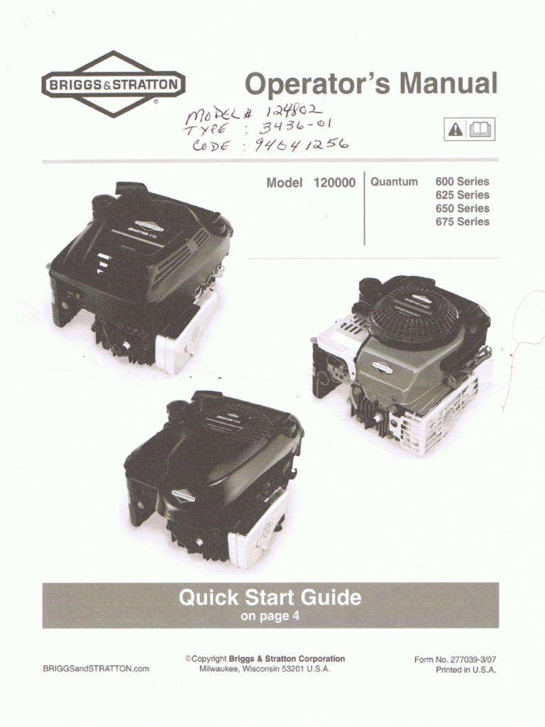 Briggs Stratton Engine Manual | PDF