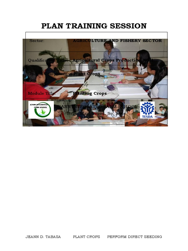 Training Plan for Agricultural Crops NCII | PDF | Plant Nursery | Risk