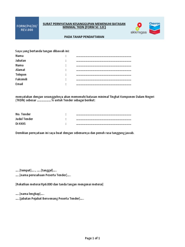 Surat Pernyataan TKDN | PDF