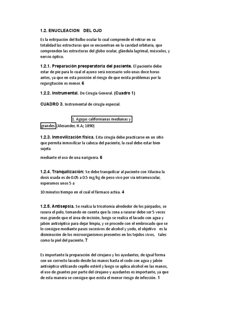 Enucleacion Del Ojo | PDF