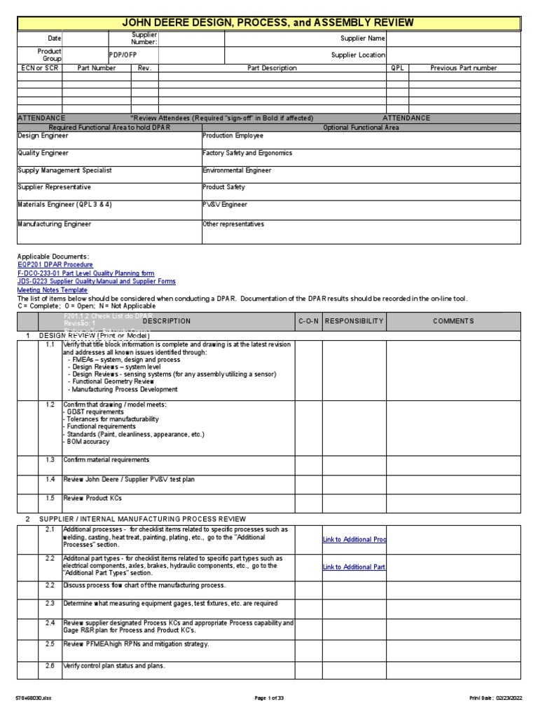 John Deere Design, Process, and Assembly Review | PDF | Packaging And ...