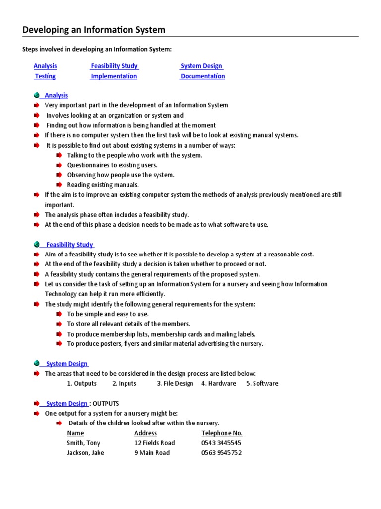 2-Developing An Information System | PDF | Feasibility Study | System