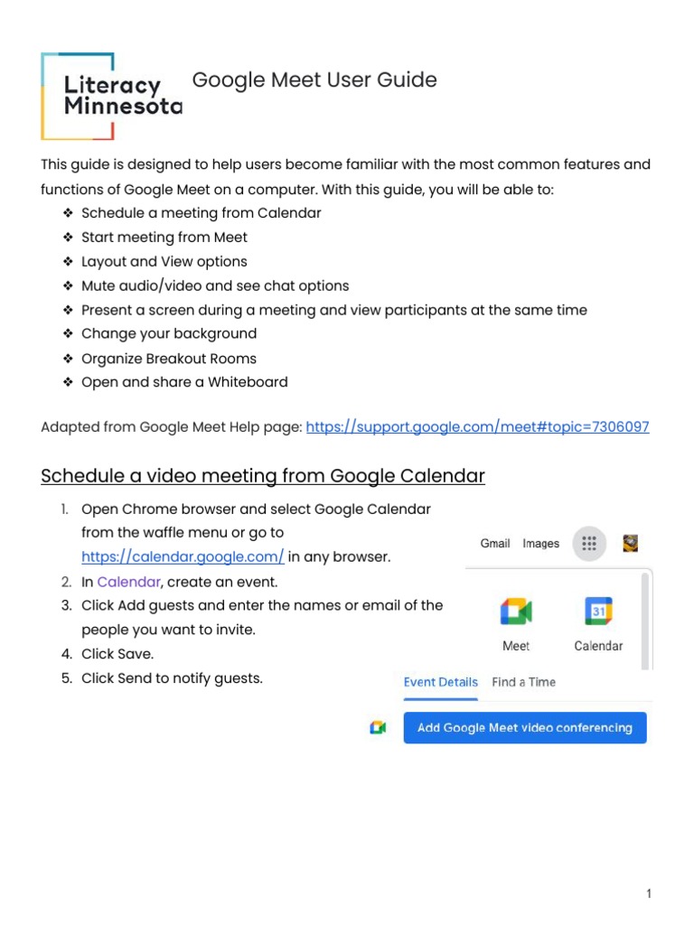 Google Meet Guide For Computers | PDF | Computer Monitor | Videotelephony