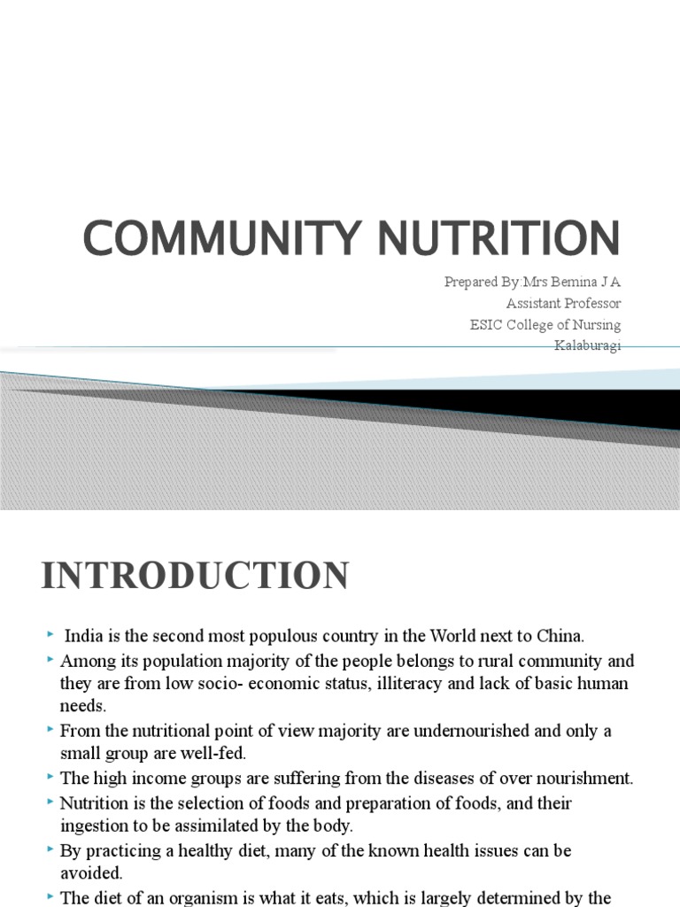 Community Nutrition | PDF | Malnutrition | Food And Agriculture ...