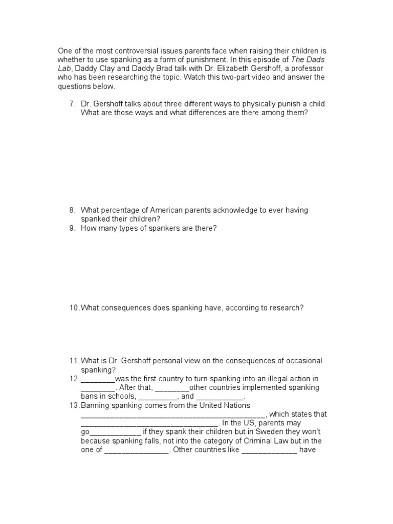 Spanking: Insights from Dr. Gershoff | PDF | Spanking | Parenting