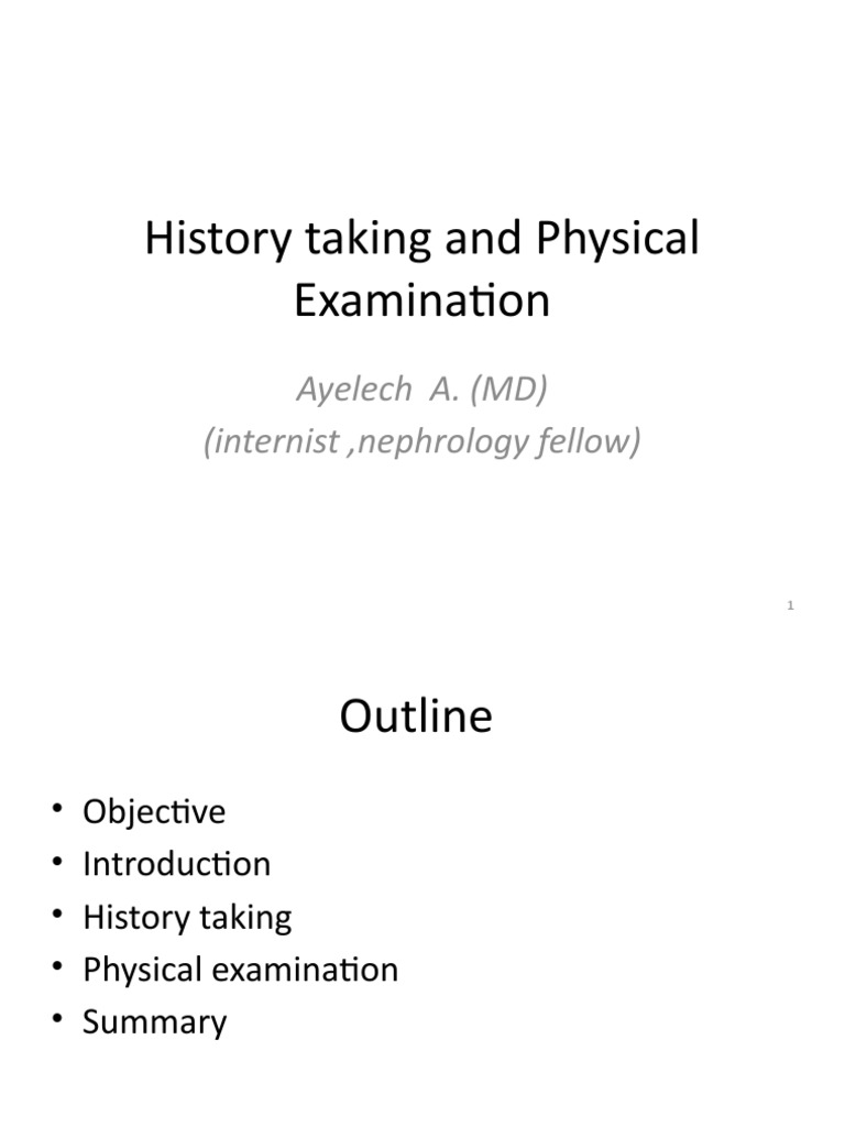 History Taking & Physical Exam Guide | PDF | Physical Examination | Patient