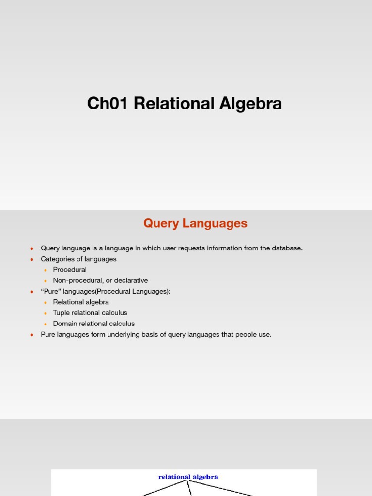 Chapter 01 Relational Algebra | PDF | Relational Model | Relational Database