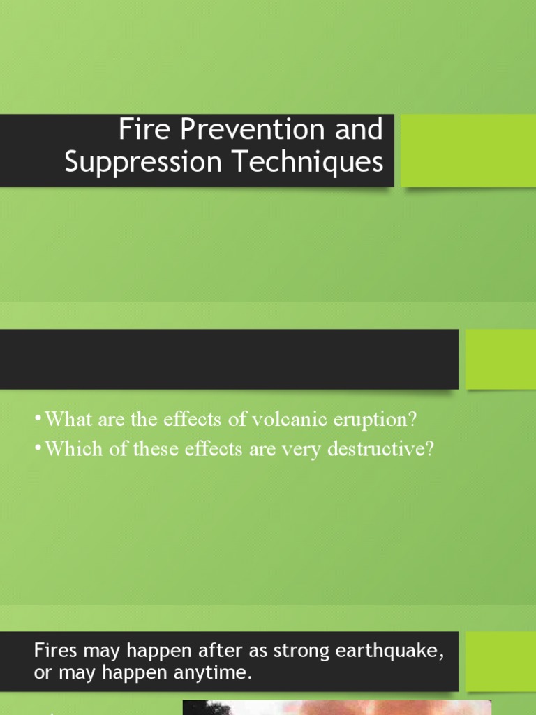 Power Point Fire Prevention and Suppression Techniques | PDF | Fires ...