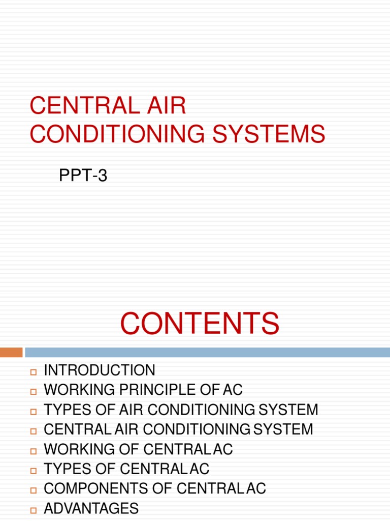 Central Ac | PDF | Air Conditioning | Duct (Flow)