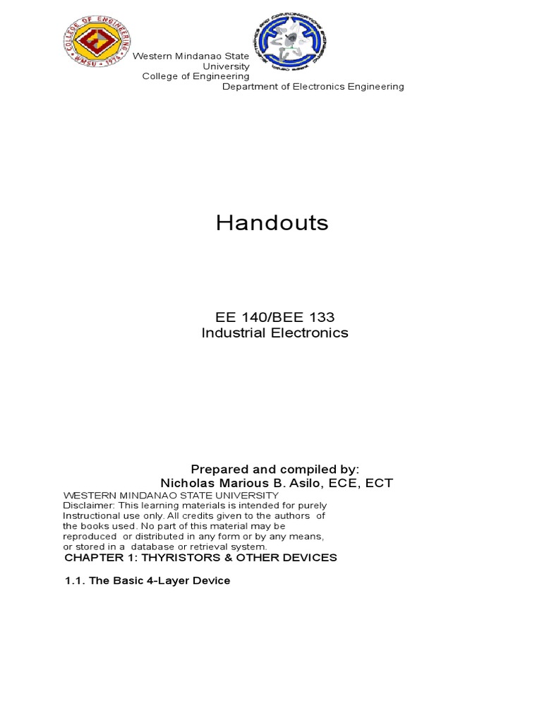 Handout - Thyristor and Other Devices | PDF | Diode | Bipolar Junction Transistor