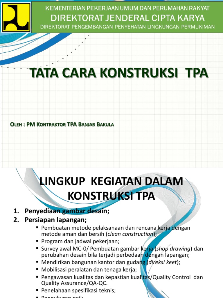 Konstruksi TPA: Prosedur dan Metode | PDF