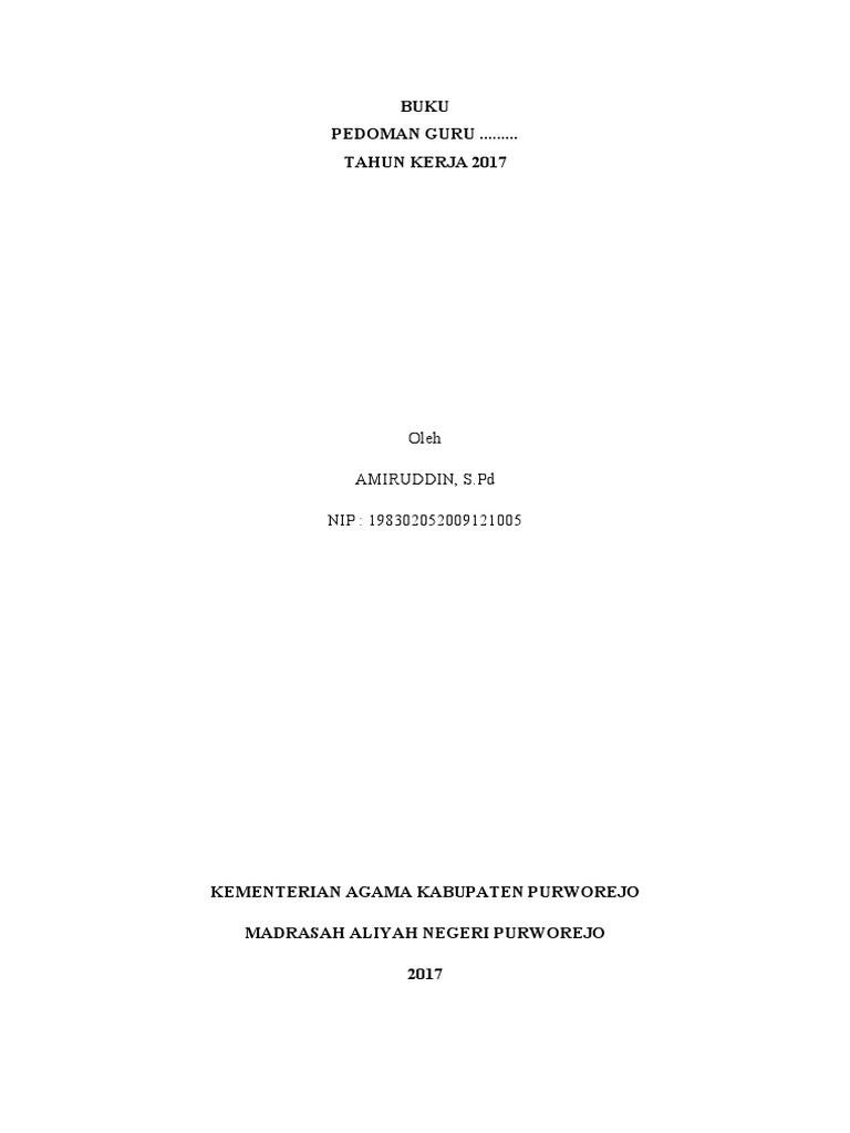 Contoh Buku Pedoman Guru | PDF Contoh Buku Pedoman Guru | PDF