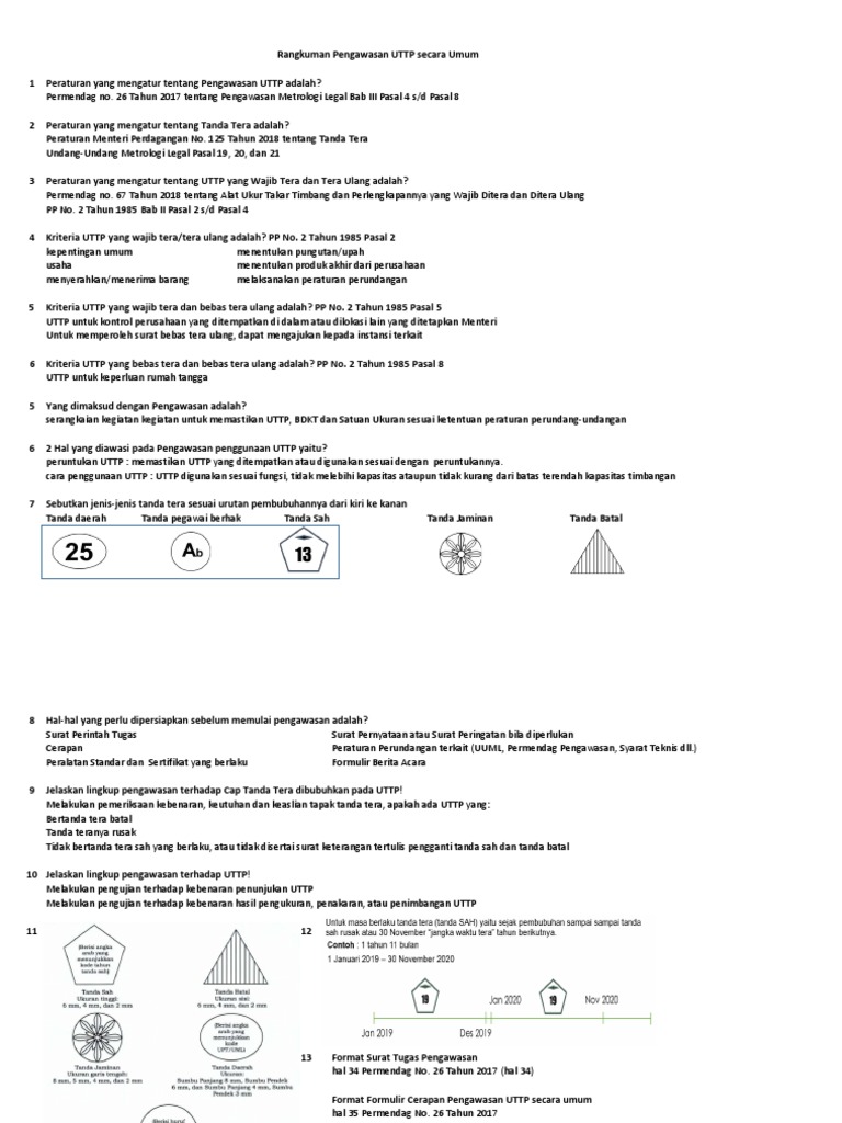 Panduan Pengawasan UTTP dan Tanda Tera | PDF | Pengelolaan Keuangan & Uang