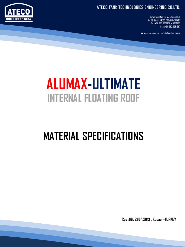 Ateco Alumax Ultimate Ifr Mat Spec | PDF | Screw | Extrusion