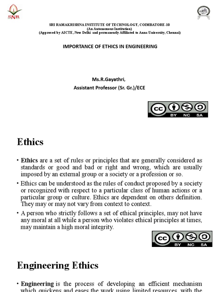 Importance of Ethics in Engineering | PDF | Engineering | Morality