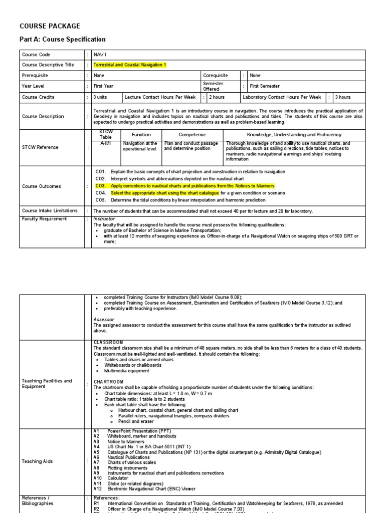 An Introduction to Terrestrial and Coastal Navigation: Course ...