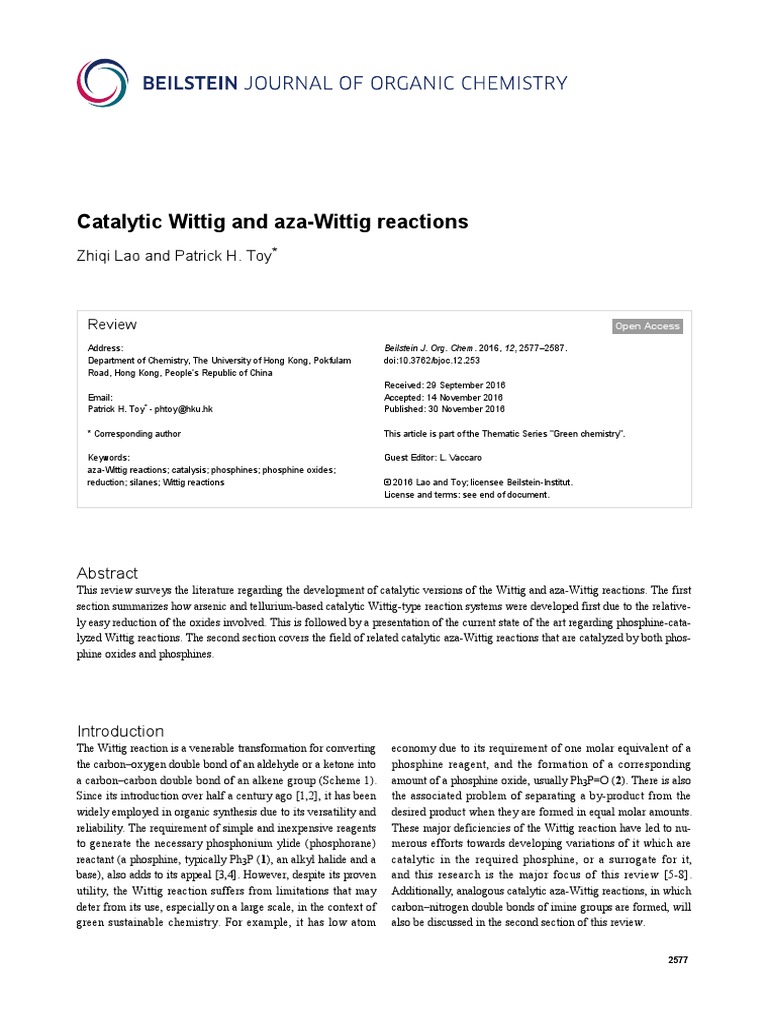 Cat Wittig & Aza Wittig | PDF | Chemical Reactions | Catalysis