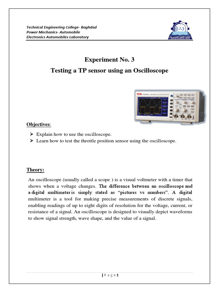 Test TP Sensor Using Oscilloscope | PDF | Direct Current | Voltage