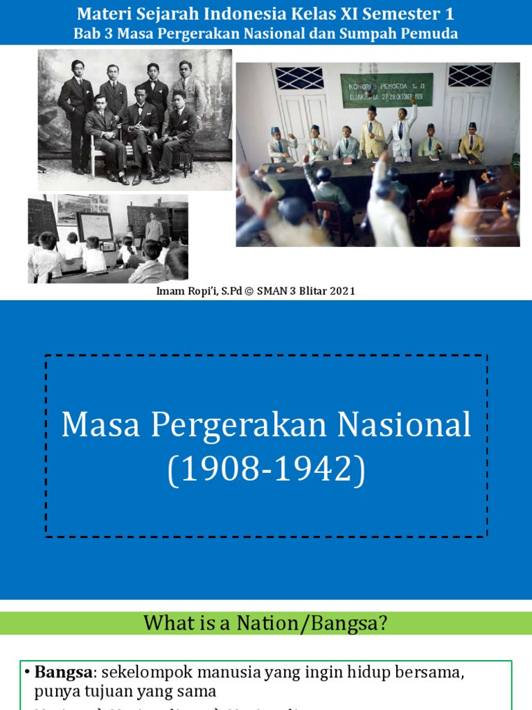 Materi 3 Sejarah Indonesia XI Masa Pergerakan Nasional Dan Sumpah ...
