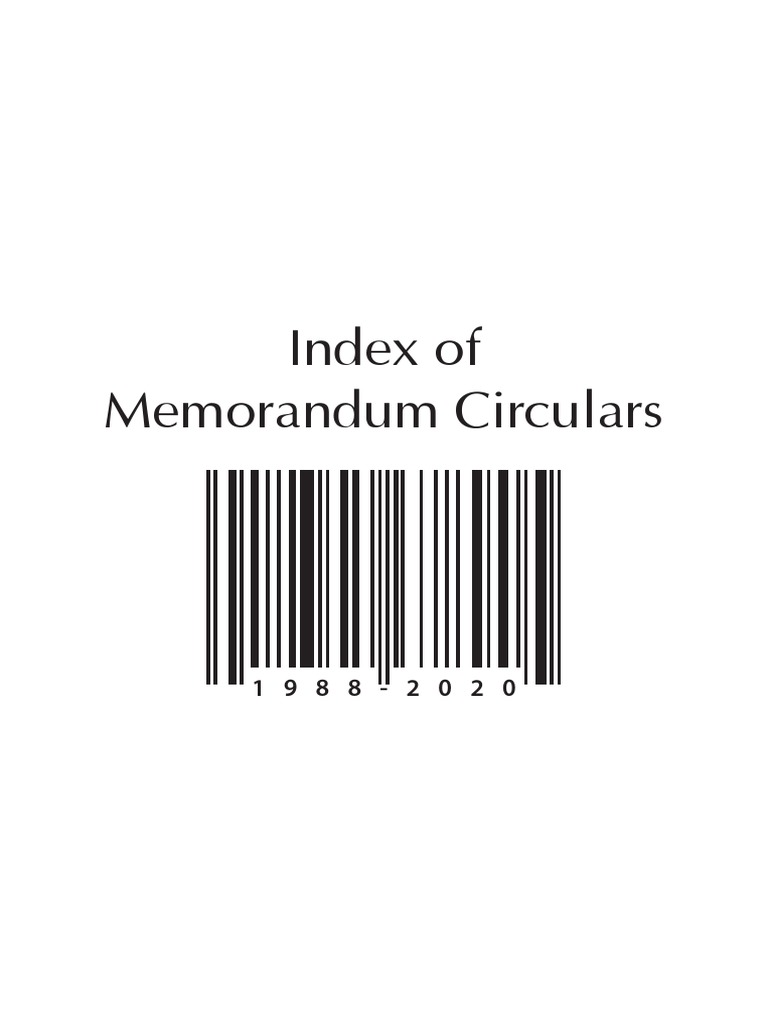 Index of Memorandum Circulars (1988-2020) | PDF | Test (Assessment)