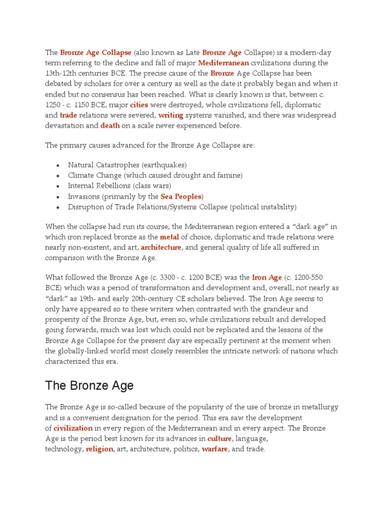 The Bronze Age Collapse | PDF | Bronze Age | Mesopotamia