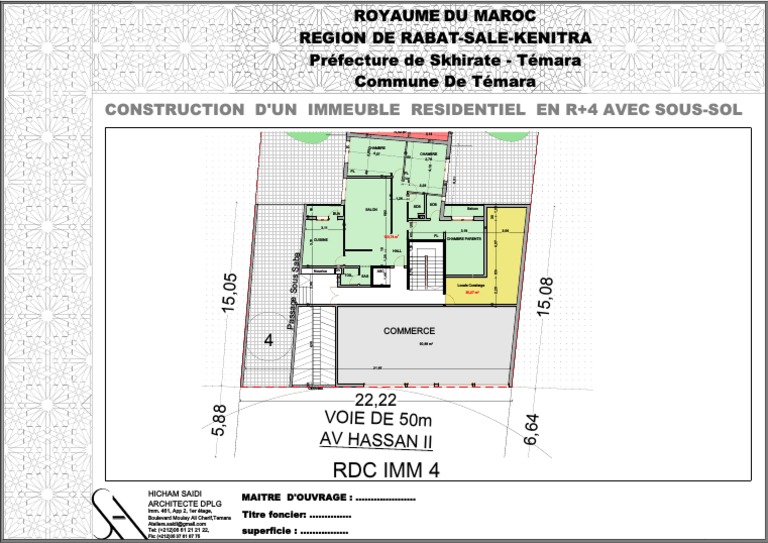 Plan d'Immeuble Résidentiel R+4 | PDF