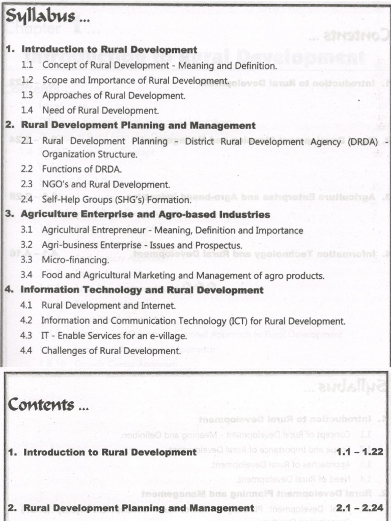 Fundamentals of Rural Development (1. Introduction To Rural Development ...