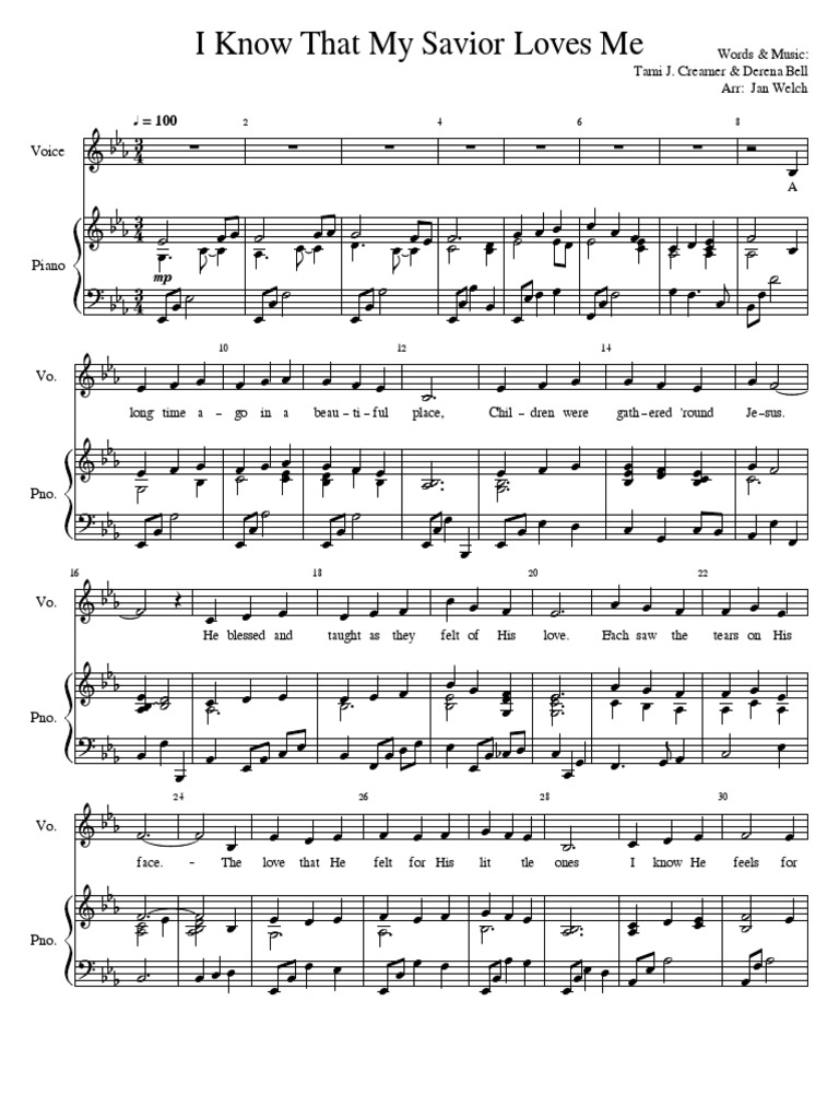 I Know That My Savior Loves Me | PDF