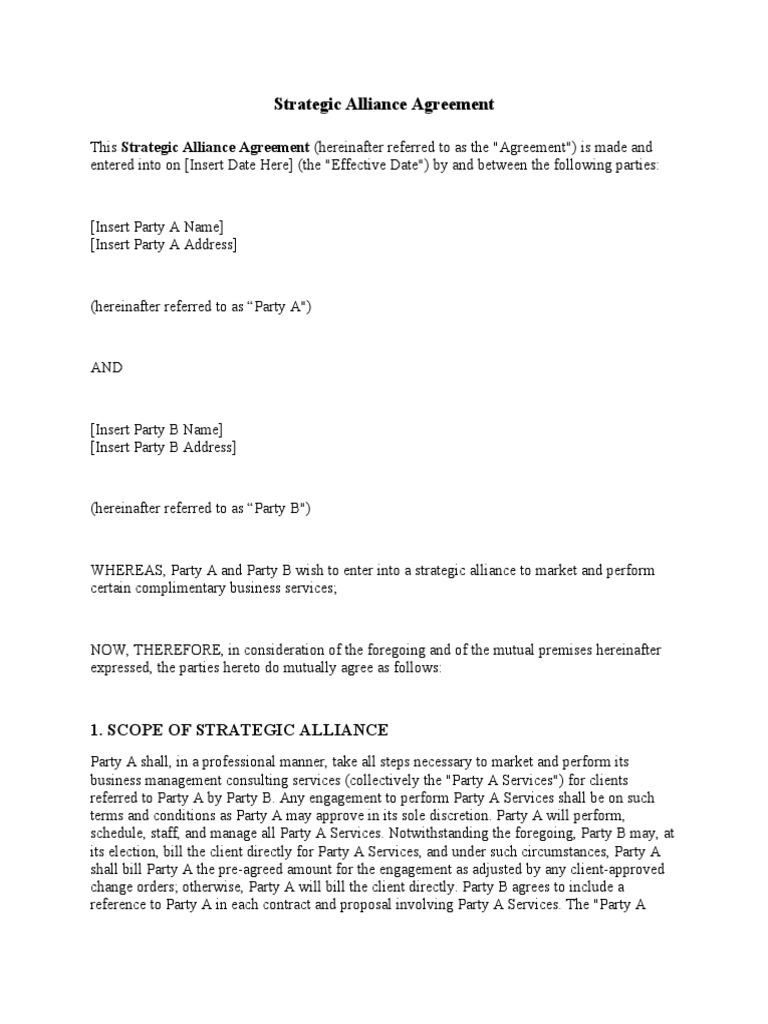 Strategic Alliance Agreement | PDF | Damages | Legal Liability