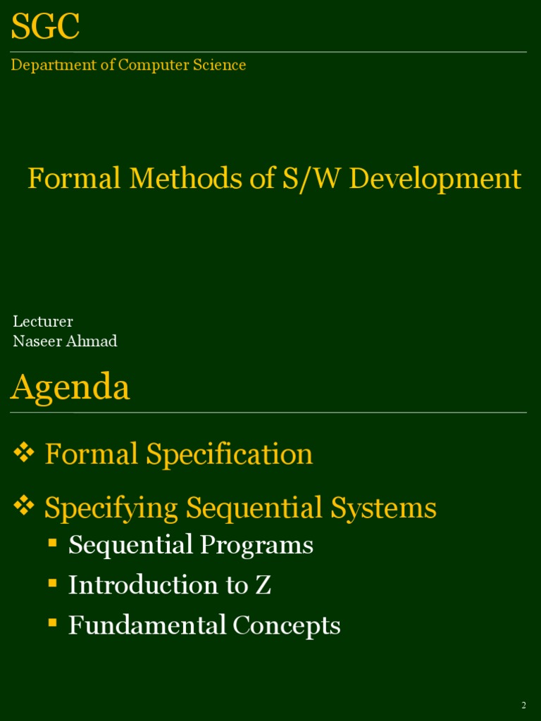 Lec 5 Specifications Pdf First Order Logic Logic
