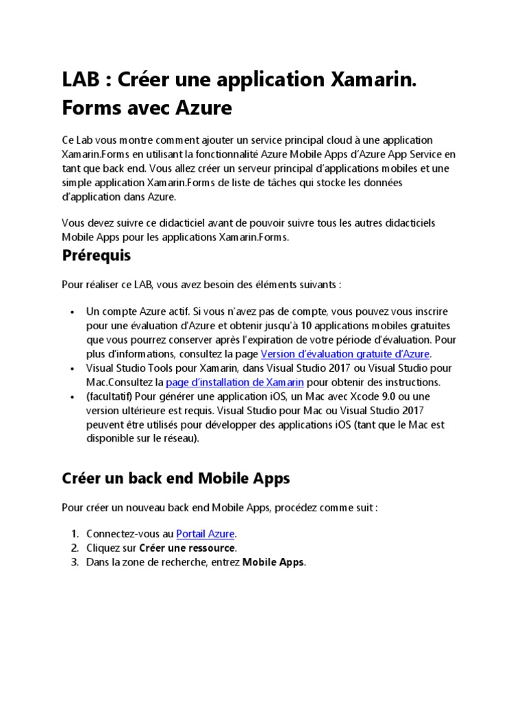 Lab - Module 4 - Create An App Service Mobile App With Xamarin Forms (19 Files Merged) | PDF ...