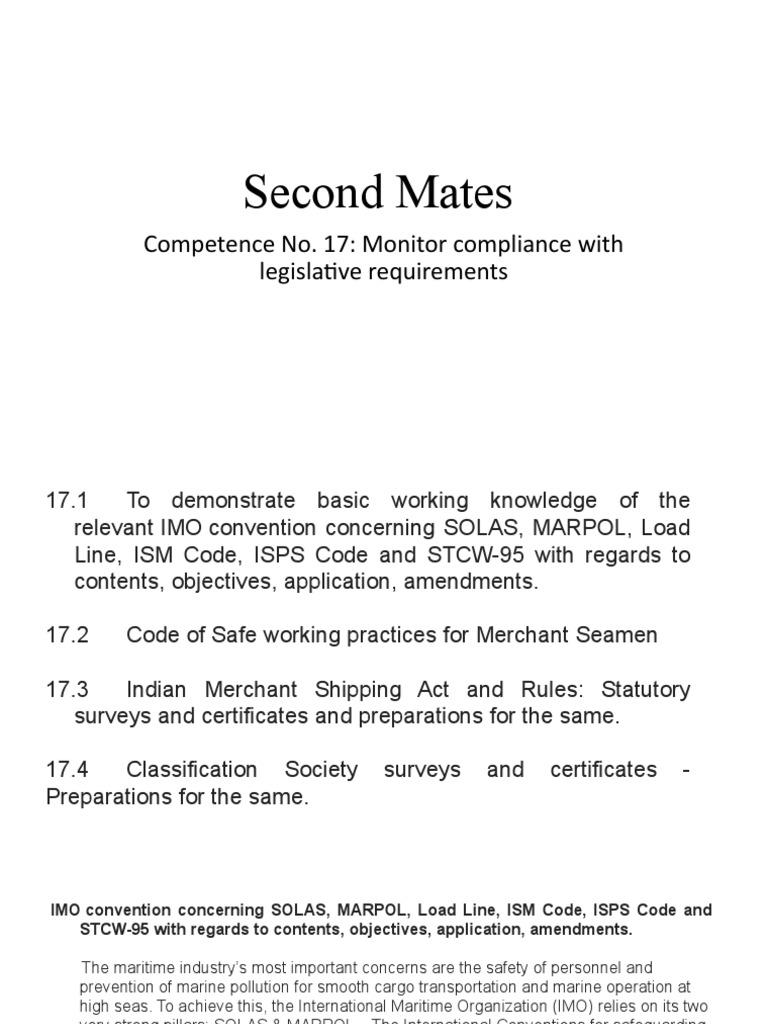 Second Mates Maritime Law | PDF | Safety | Ships