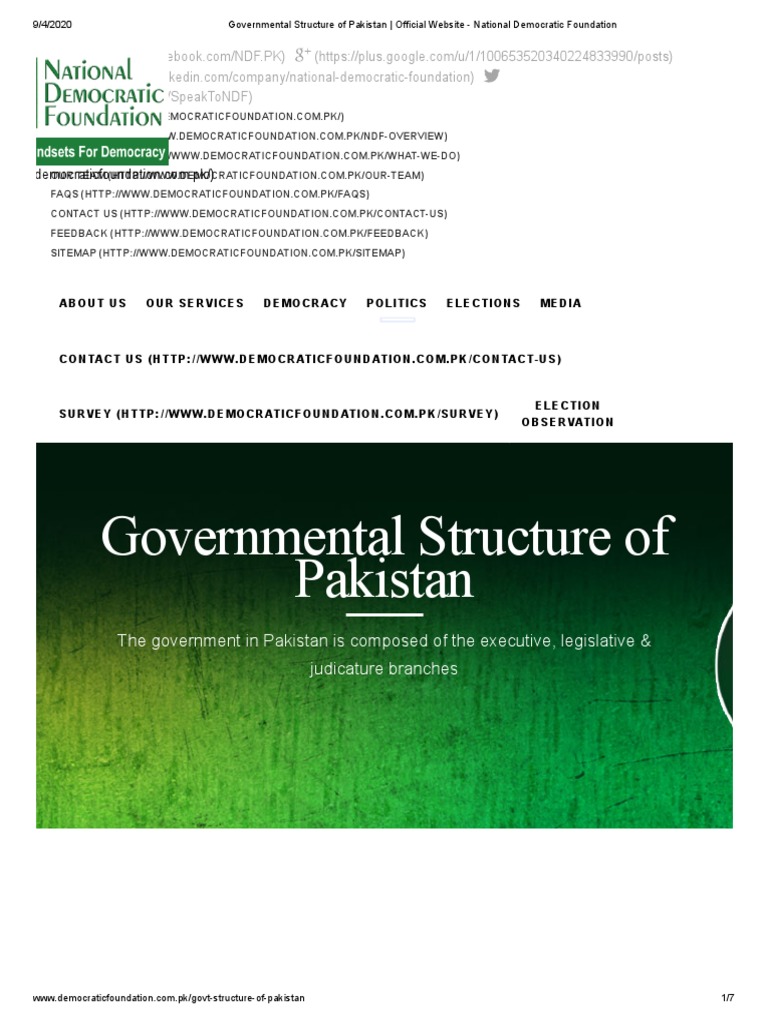 Government Structure of Pakistan Explained | PDF | Governance | Judiciaries