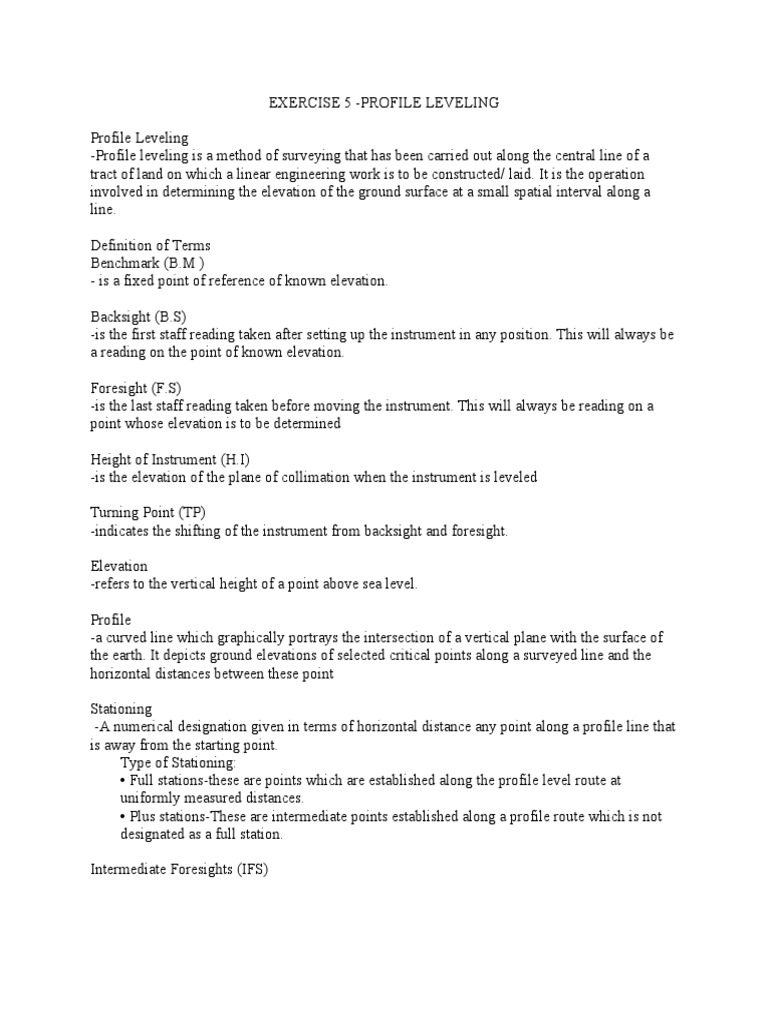 Surveying - PROFILE LEVELINGuu | PDF | Surveying | Angle