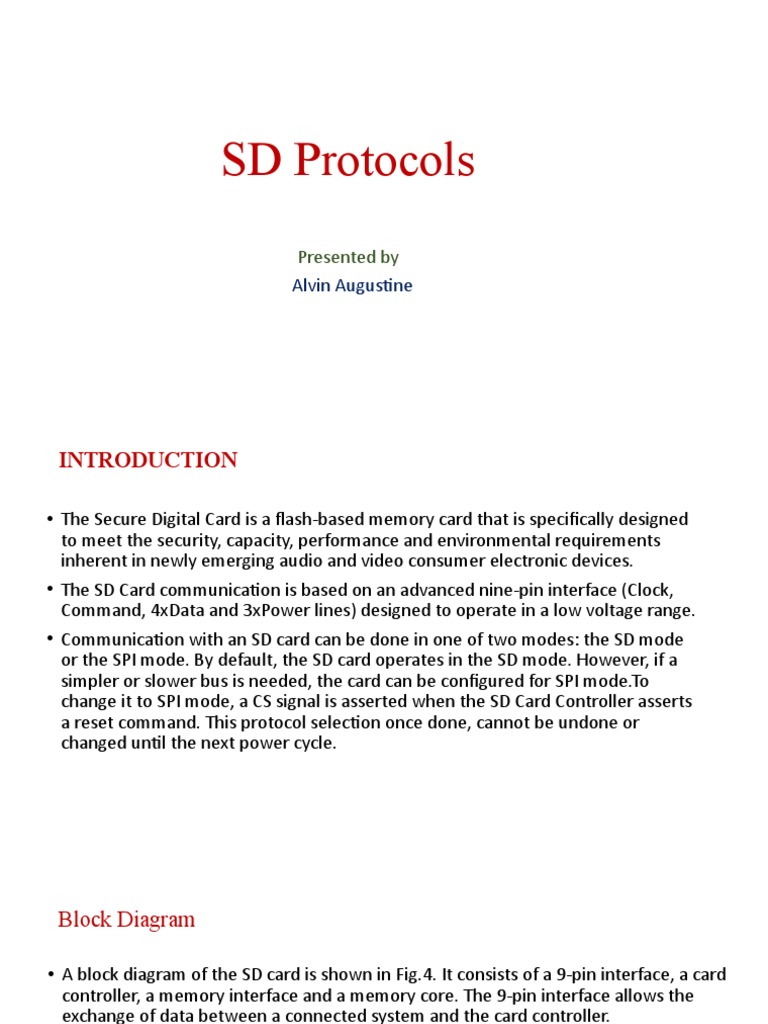 SD Protocols Final PPT - Prepared - Without Flow Chart | PDF | Bit ...