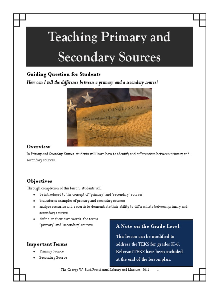 4.1n Primary Secondary Sources - Web | PDF | Primary Sources | Study Skills