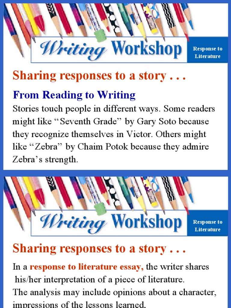 Sharing Responses To A Story - . .: From Reading To Writing | PDF ...