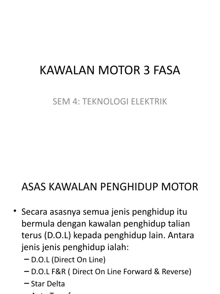 KAWALAN MOTOR 3 FASA Dol | PDF