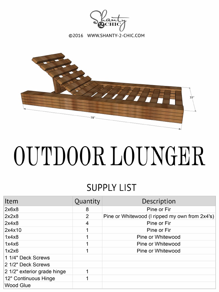 DIY Outdoor Lounger Plans | PDF