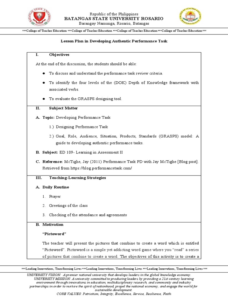 Designing Effective Authentic Performance Tasks: A Guide to Developing ...