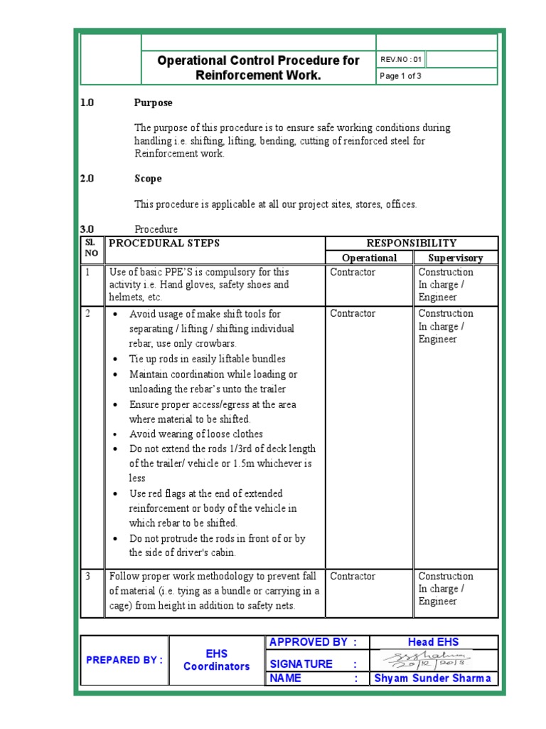 OCP - 4 Handling of Reinforced Steel | PDF | Equipment | Manufactured Goods