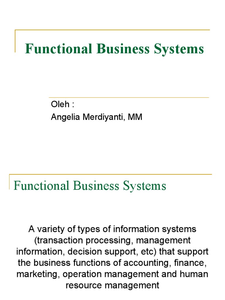 Functional Business Systems Guide | PDF | Sales | Human Resource Management